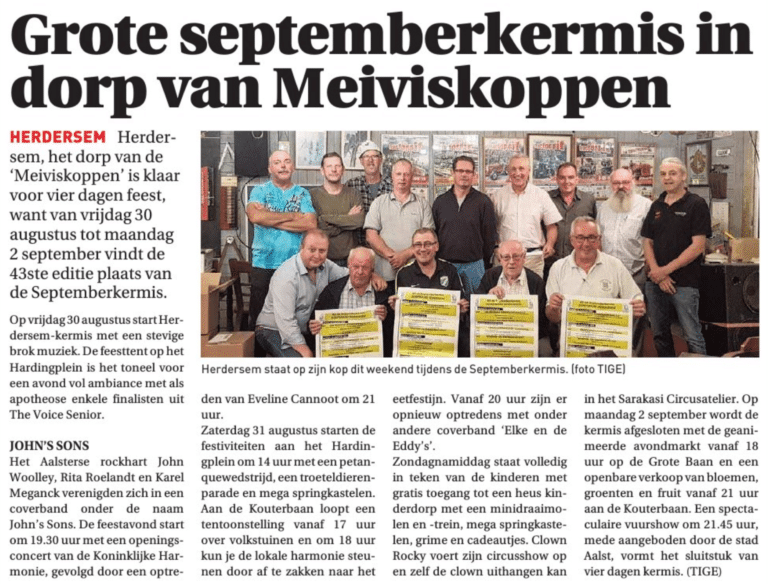 Grote septemberkermis in dorp van de Meiviskoppen - Herdersem